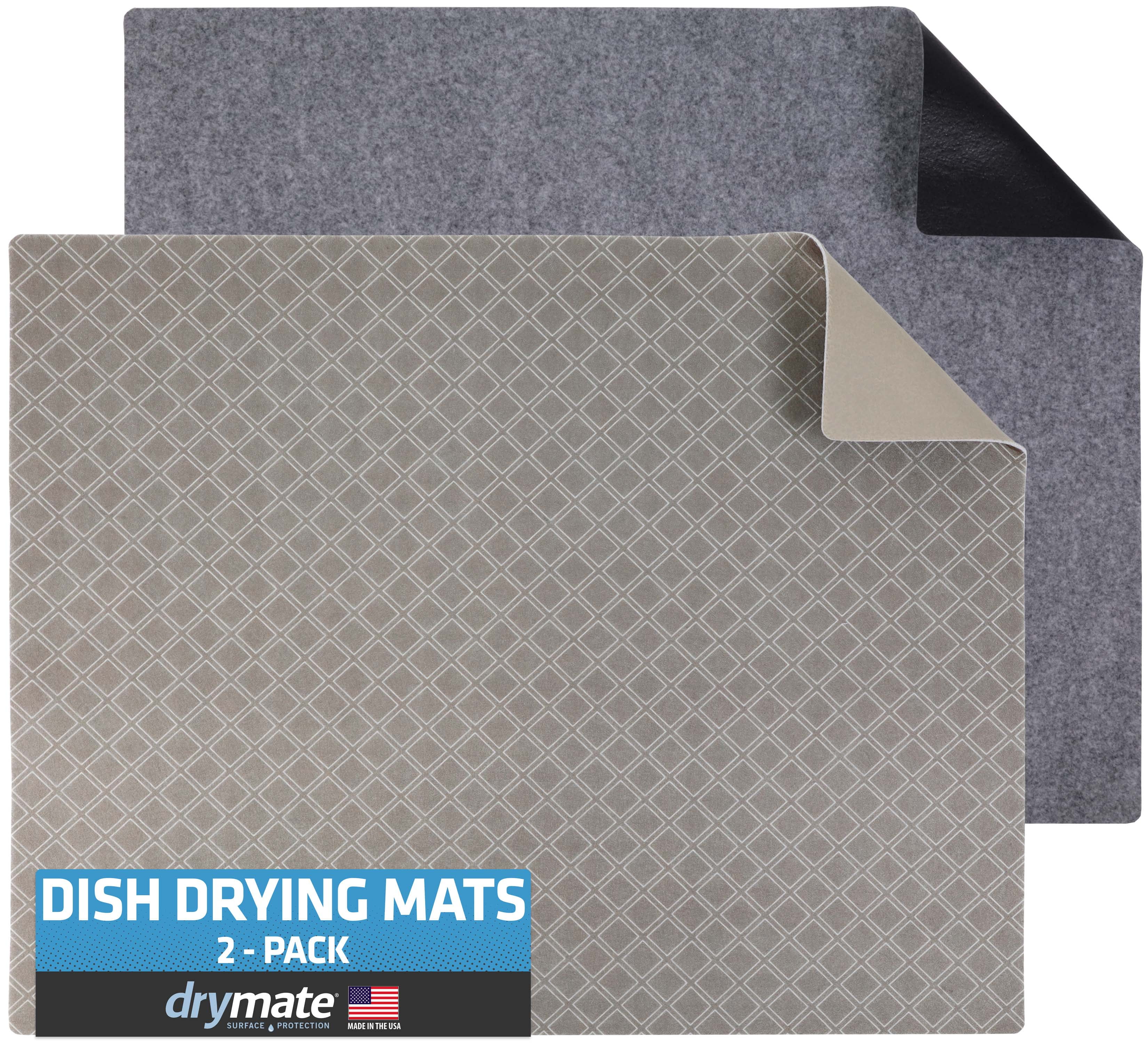 Drymate XL Dish Drying Mat, Oversized (19”x24”)(2-Pack), Low-Profile ...