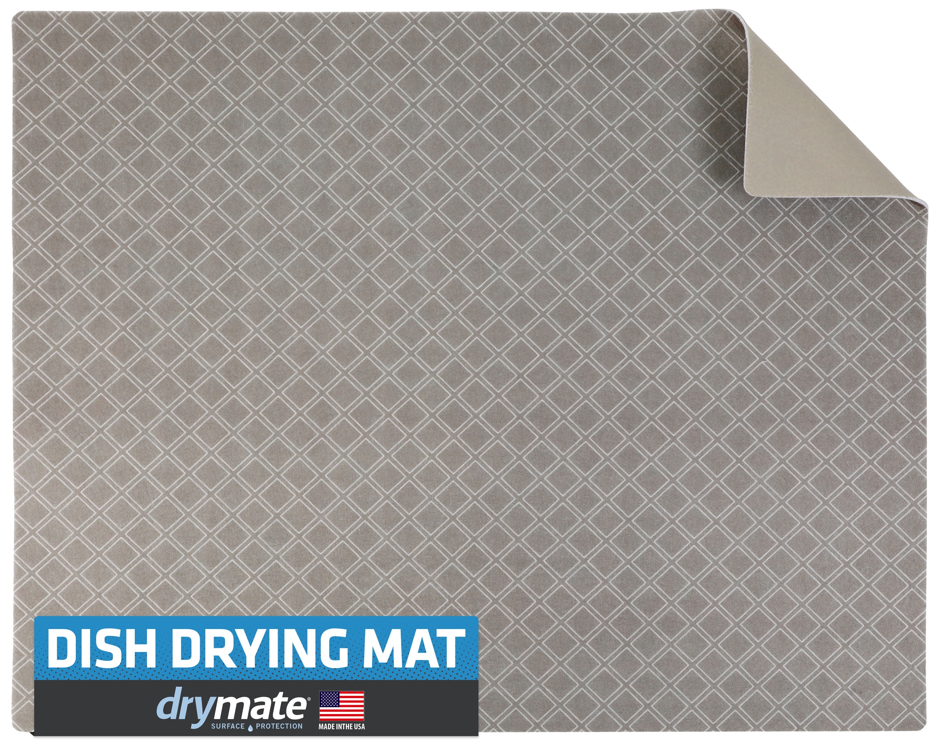 Drymate Large Countertop Washable Dish Drying Mat, 19”x24”, Trimmable ...