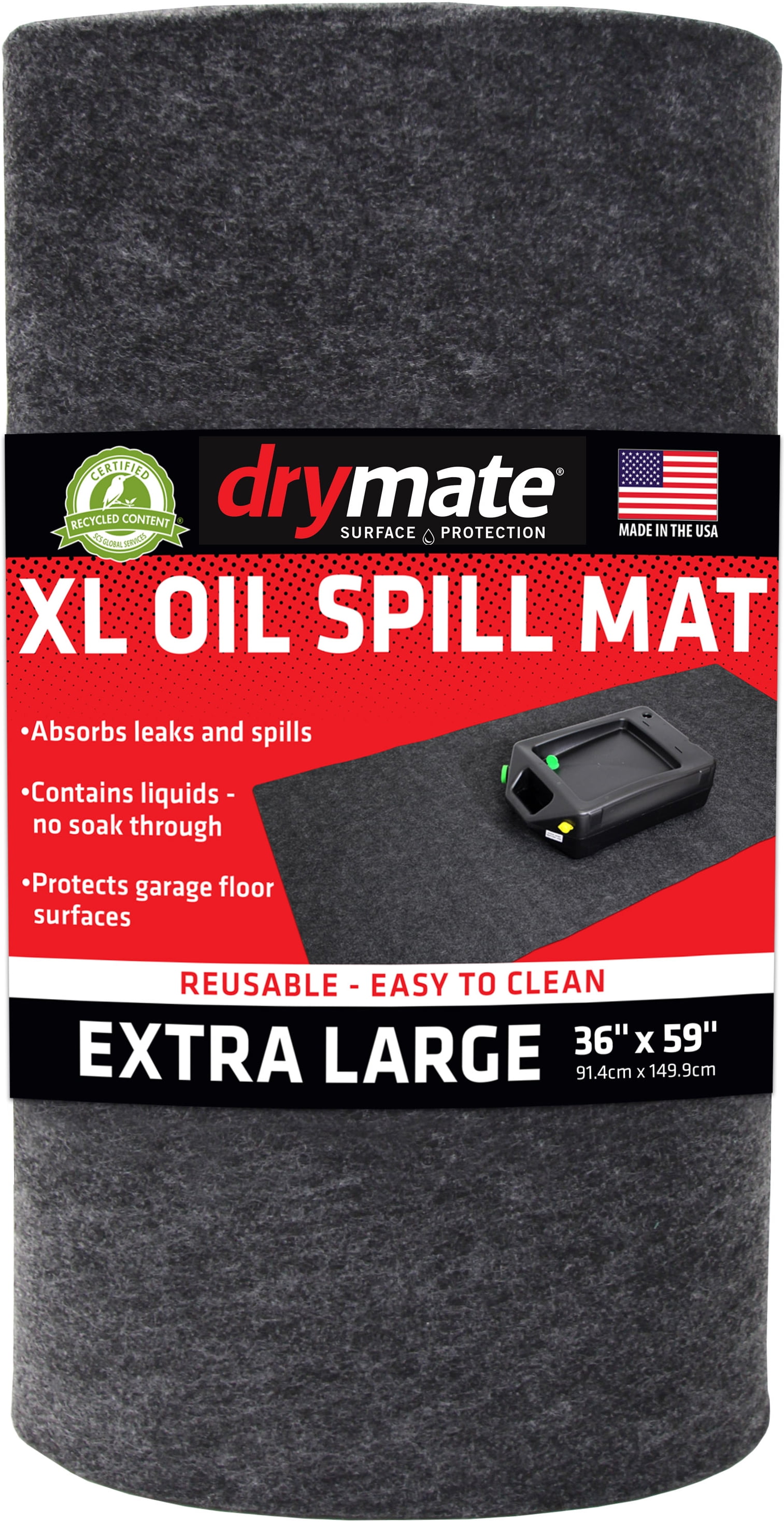 Drymate XL Oil Spill Mat (36" x 59"), Premium Absorbent Oil Pad ...