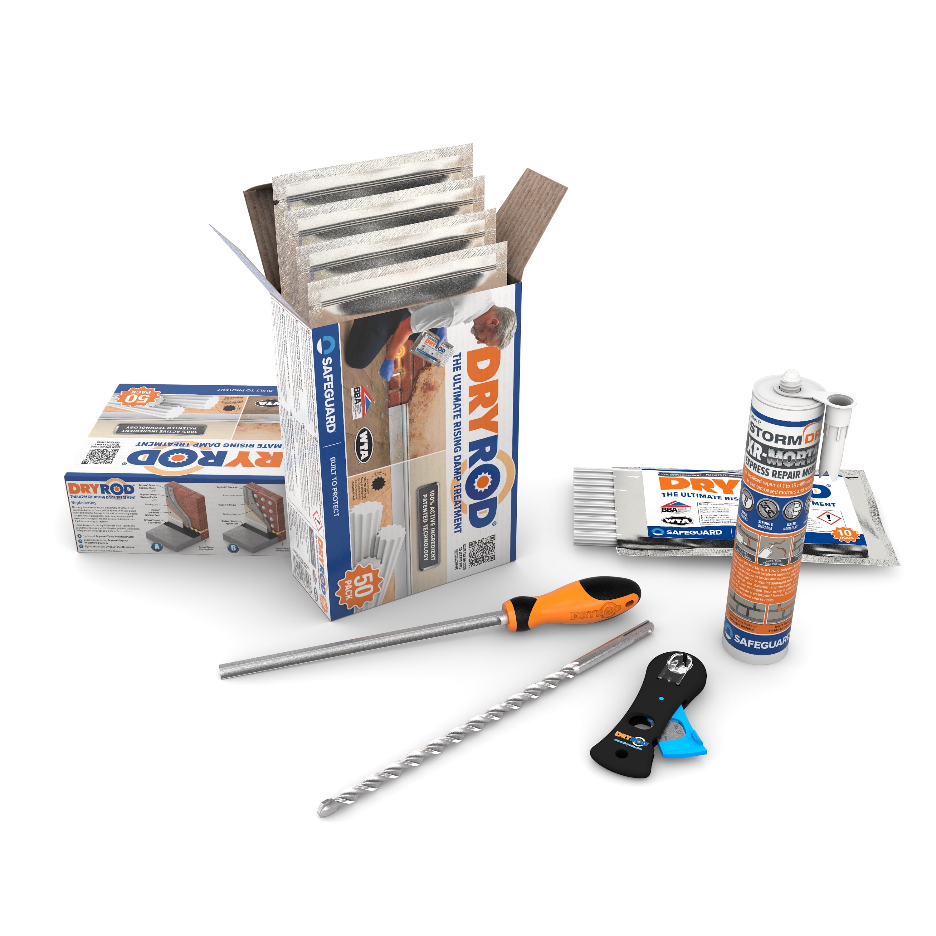 Dryrod Damp Proofing Rods DPC Kit: Treats 39ft (9" Wall) - 20+ Years ...