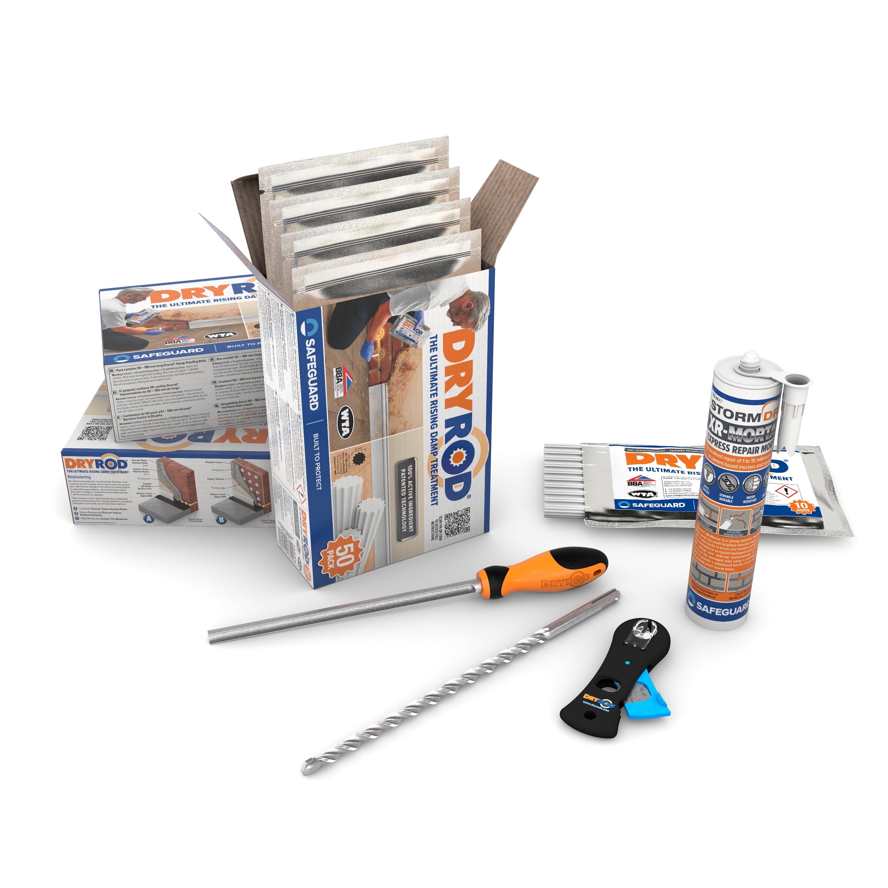 Dryrod Damp Proofing Rods DPC Kit: Treats 59ft (9" Wall) - 20+ Years ...