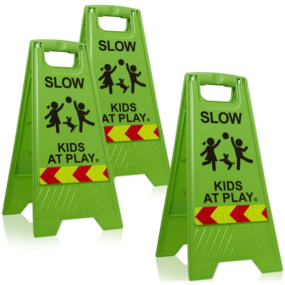 "Dryser Street Child Warning 3-Pack 25"" Reflective Safety Signs ...