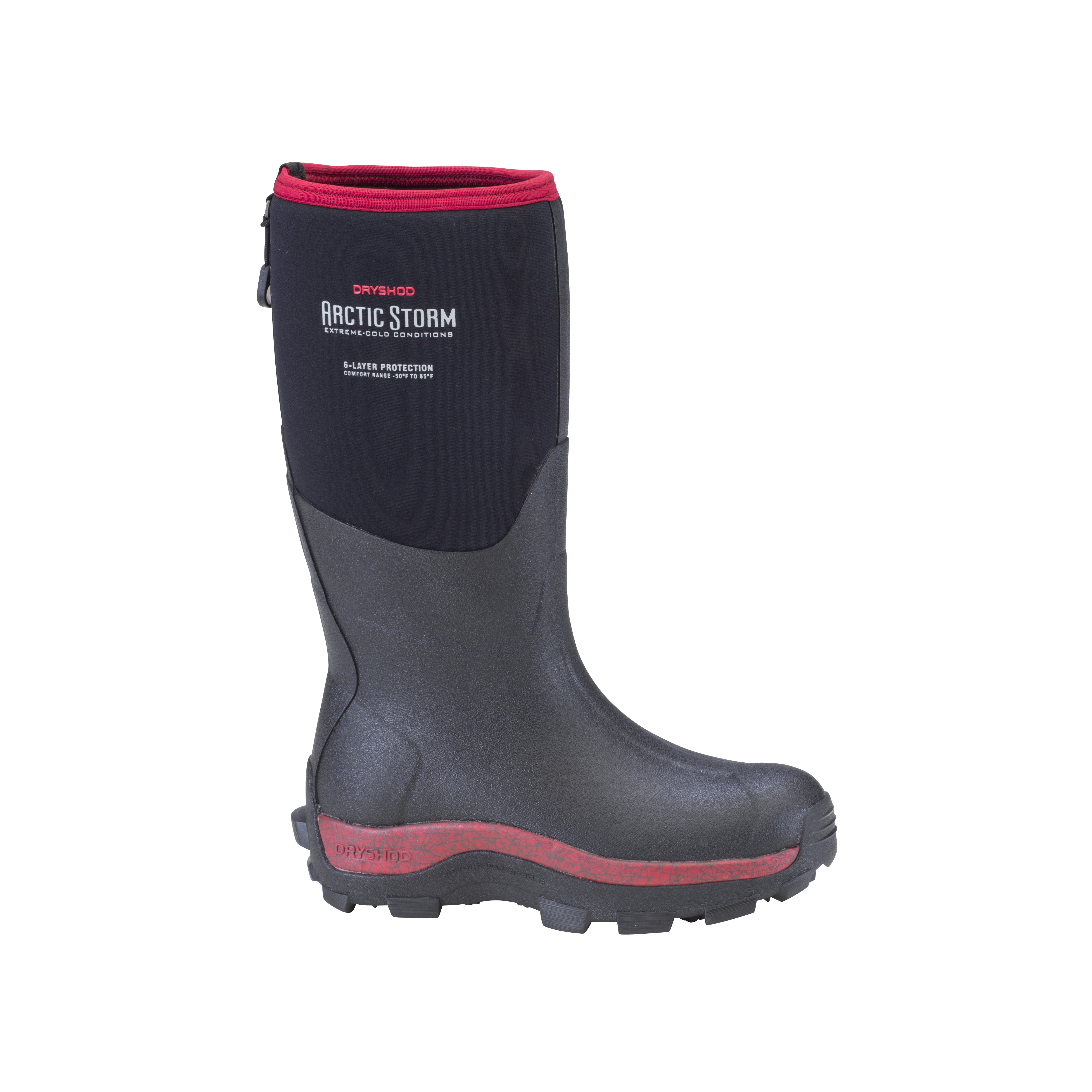 Dryshod Women's Arctic Storm Mid Cut Black/Cranberry Boot in Size 7 ...