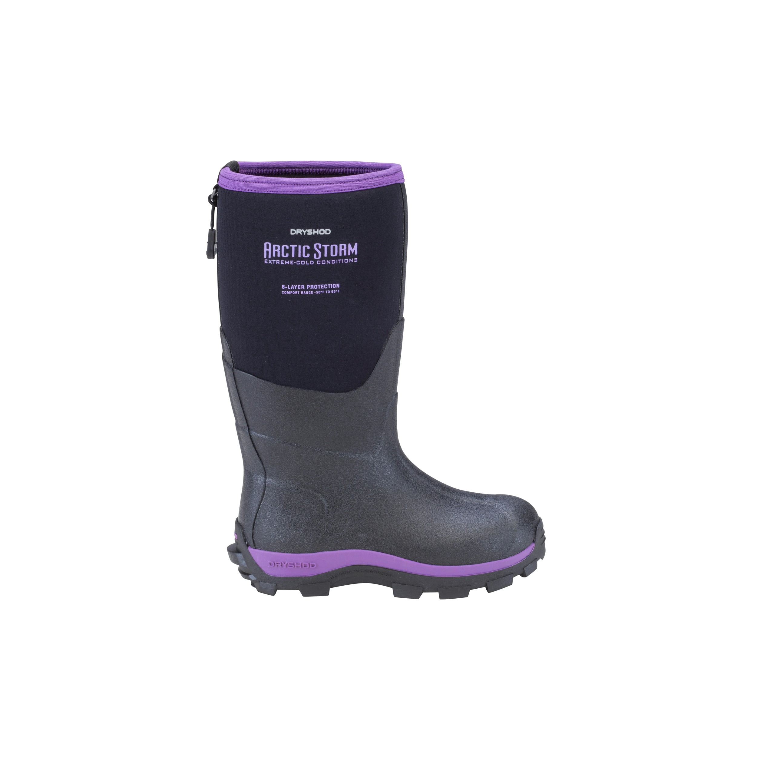 Dryshod Girls Arctic Storm Kids Hi Cut Black/Purple Boot in Size Child ...