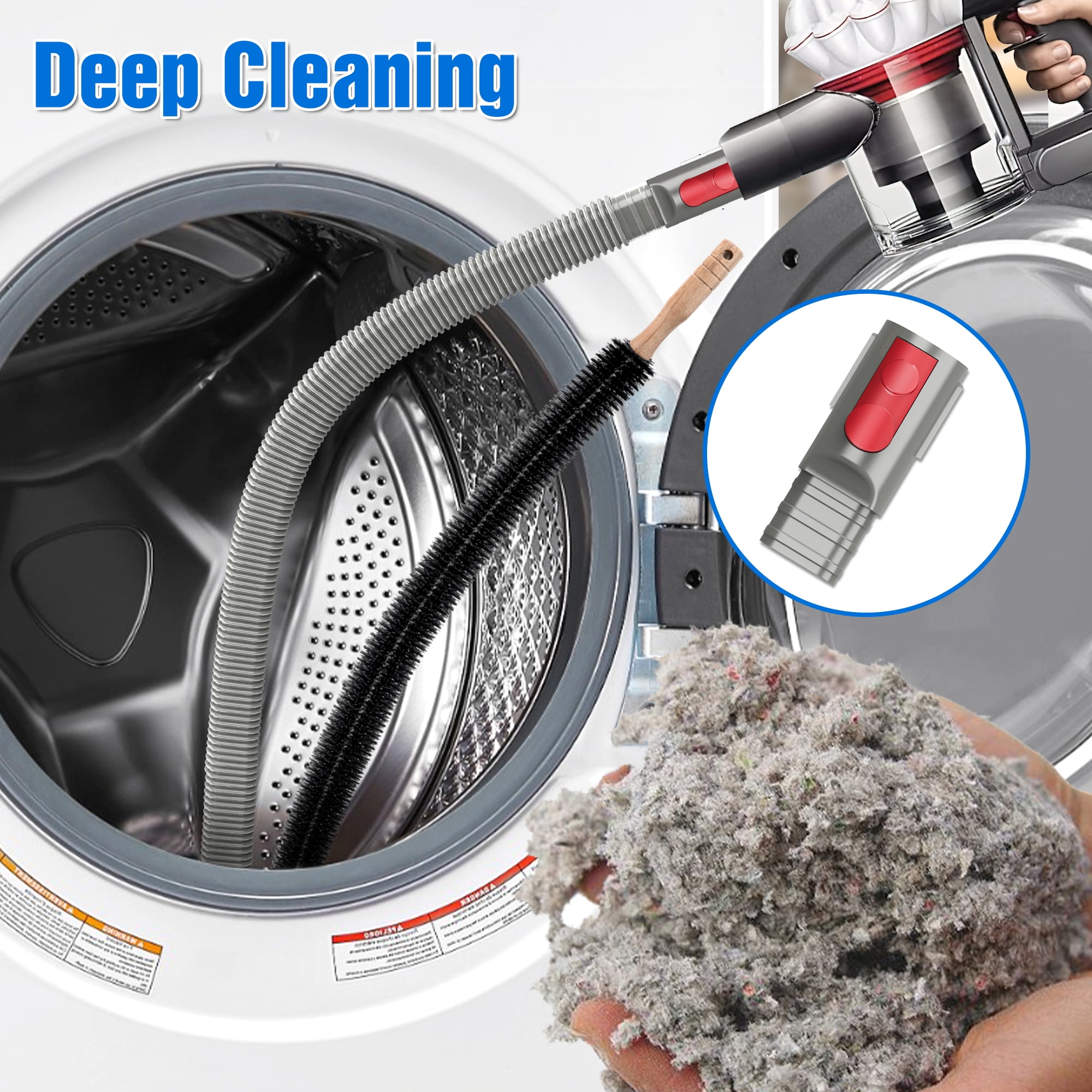 Dryvenck Dryer Vent Cleaning Kit, Lint Brush Filter Remover Hose, Grey ...
