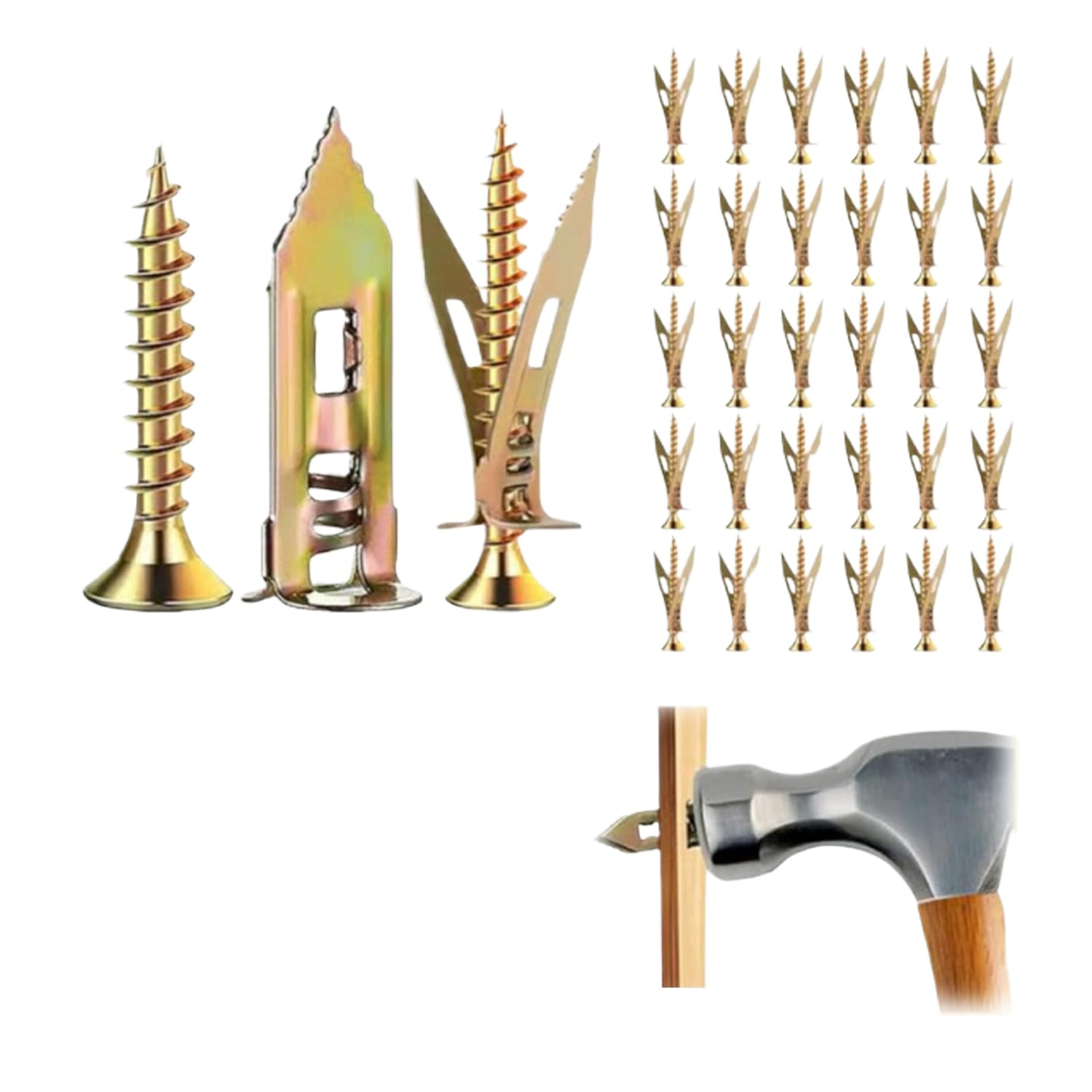 Drywall Grip Anchors and Screws, Zinc-Plated Steel Expansion Anchors ...