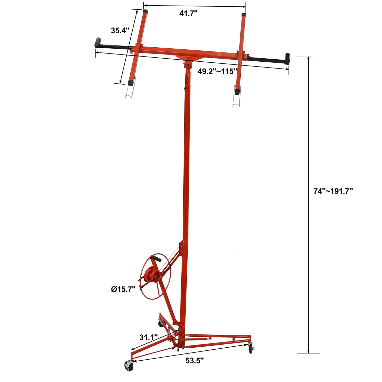 Drywall Panel hoist Drywall Lift Rolling Panel Hoist Jack Lifter 16ft ...