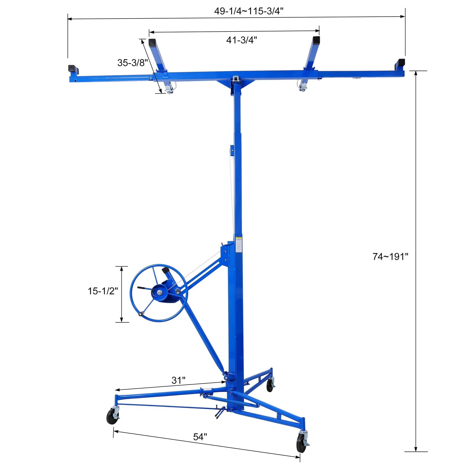 Drywall Panel hoist Drywall Lift Rolling Panel Hoist Jack Lifter 16ft ...