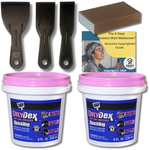 Drywall Repair Kit Bundle with DAP Drydex Spackling Pink, Sanding Block ...