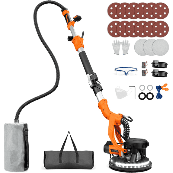 Protmex Drywall Sander, 1000W, Vacuum Dust Collection, 6 Variable Speed ...