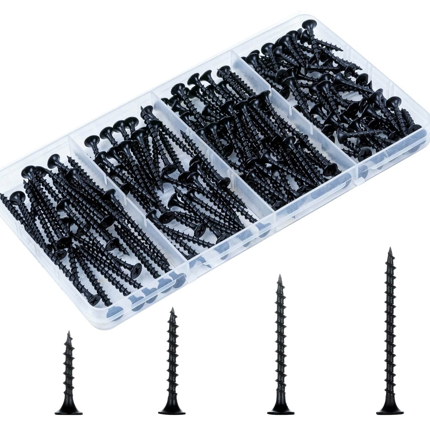 Drywall Screws Assortment Kit, Black Wood Screws for Sheetrock, Picture ...