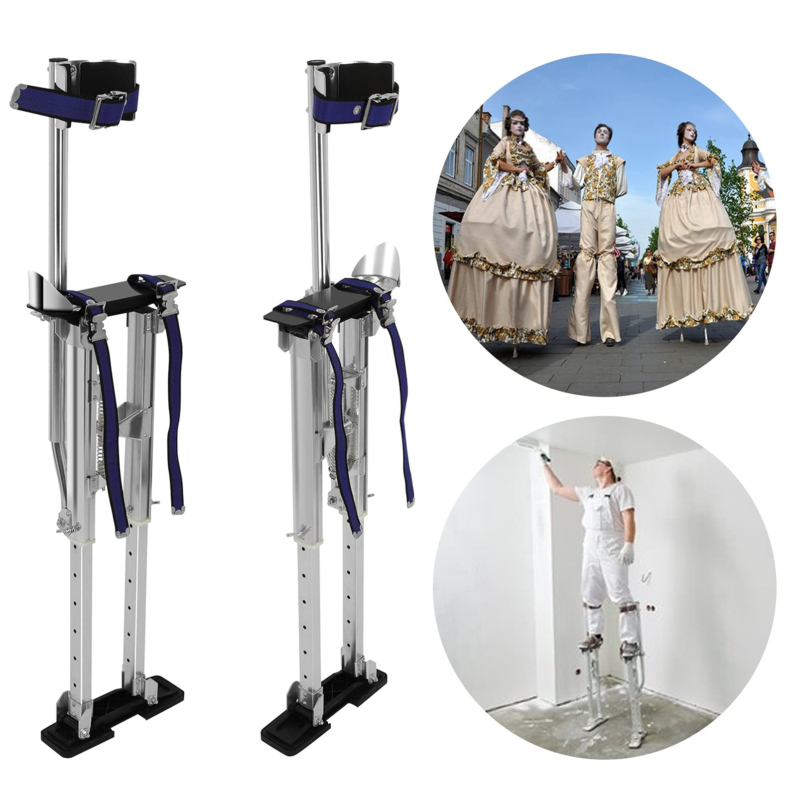 Drywall Straps Stilts for Adult 18-30 Inches Aluminum Silver Adjustable ...