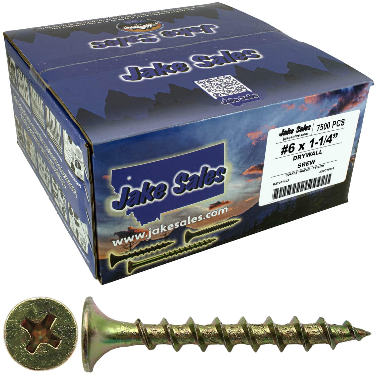 Drywall s: Yellow ZINC #6 x 1-1/4" COARSE Thread Drywall, Gypsum Board ...