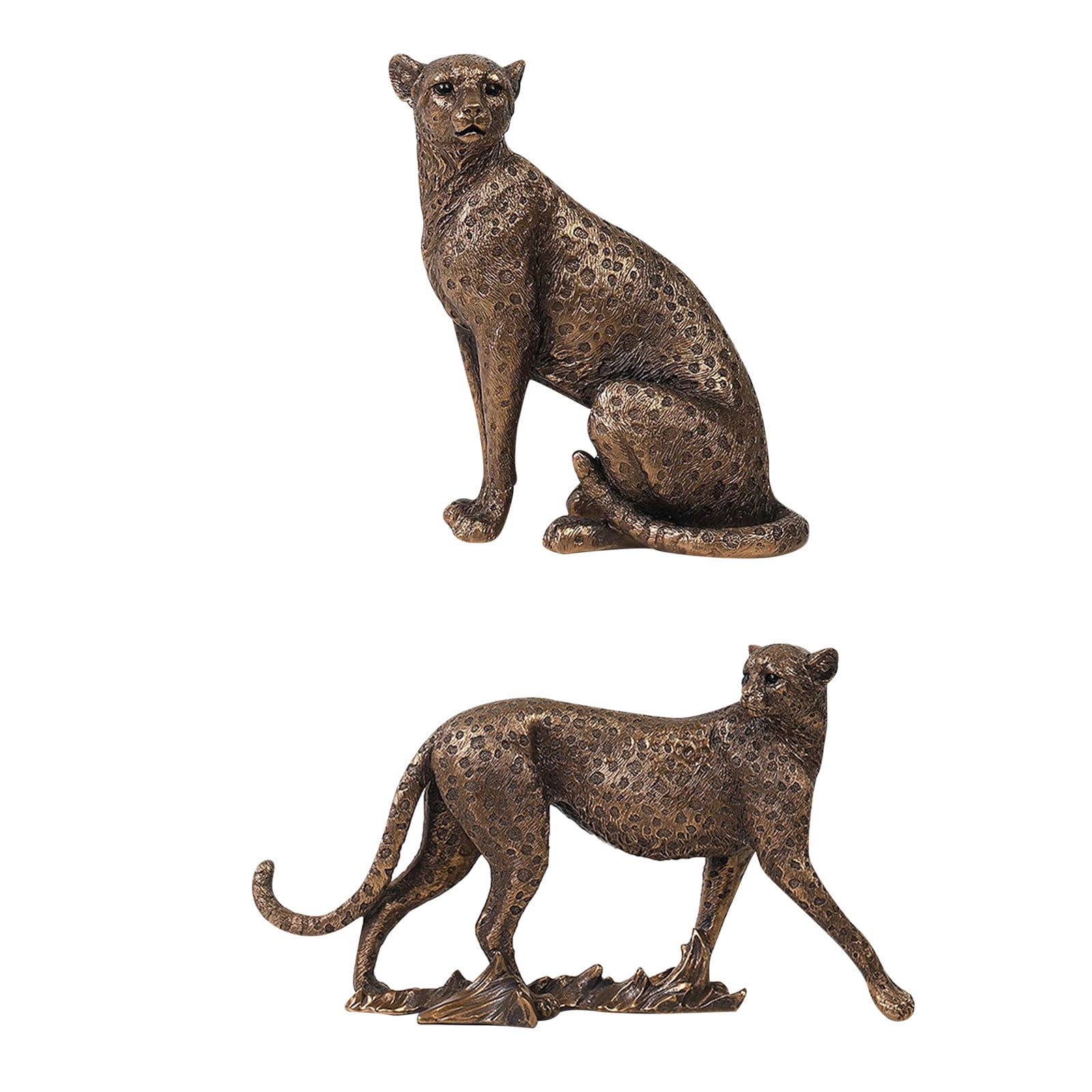 Ds9 Ornament 2x Leopard Sculpture Ornament Figurine Statue Photo Props ...