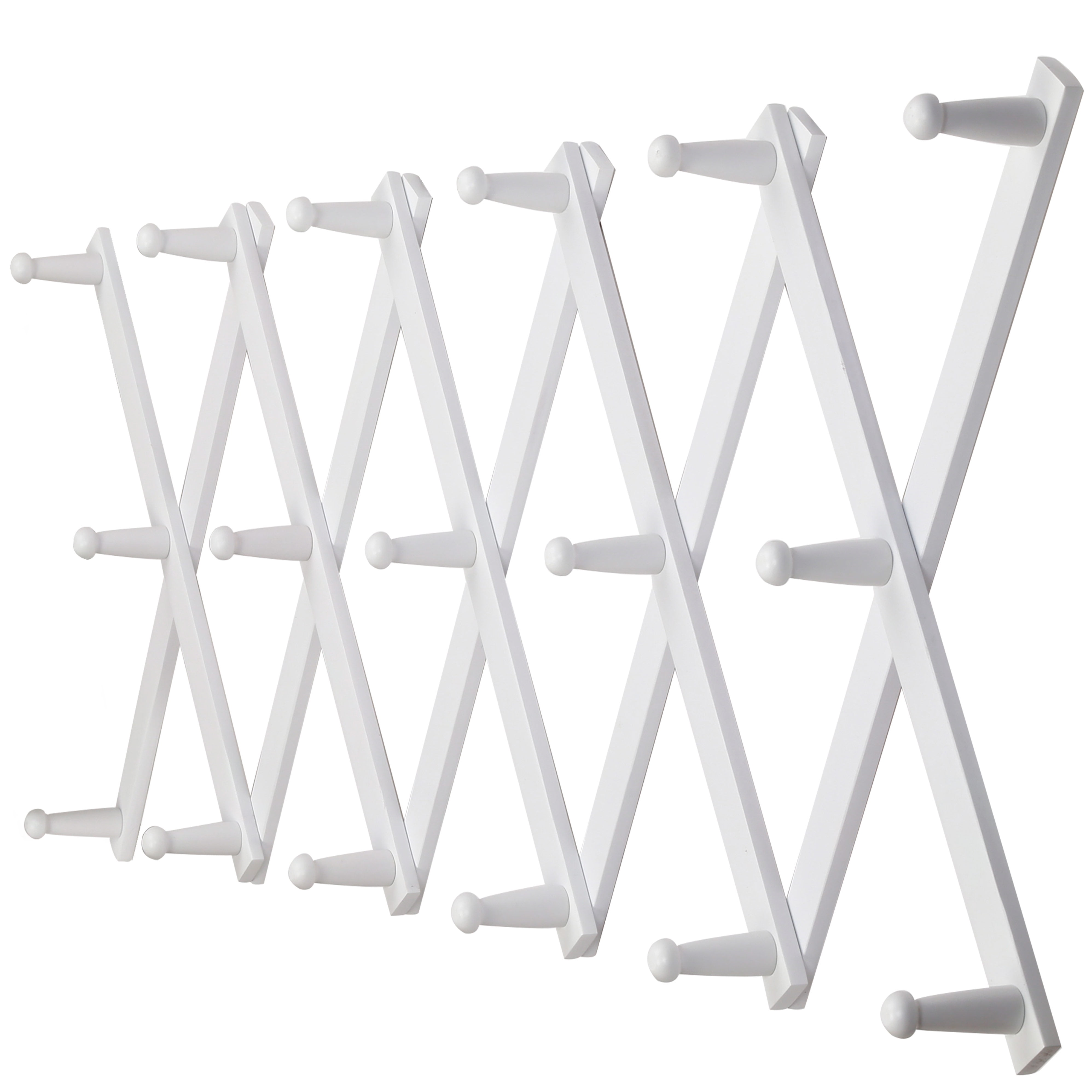 Dseap Accordion Wall Hanger,16" High Wooden Expandable Coat Rack,Hat ...