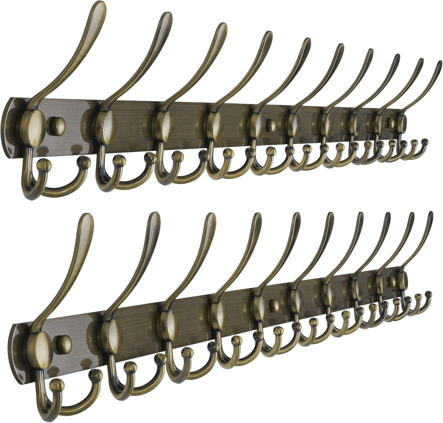 Dseap Coat Rack Wall Mount - 38” Long 10-Tri-Hooks Heavy Duty Coat ...