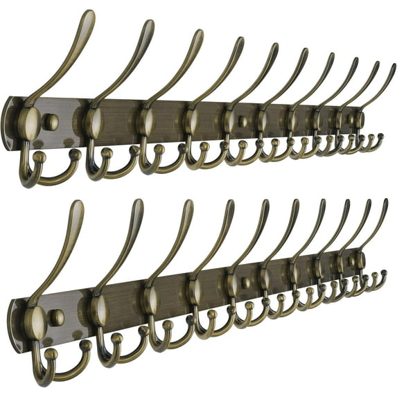 Dseap Coat Rack Wall Mount - 38” Long 10-Tri-Hooks Heavy Duty Coat ...