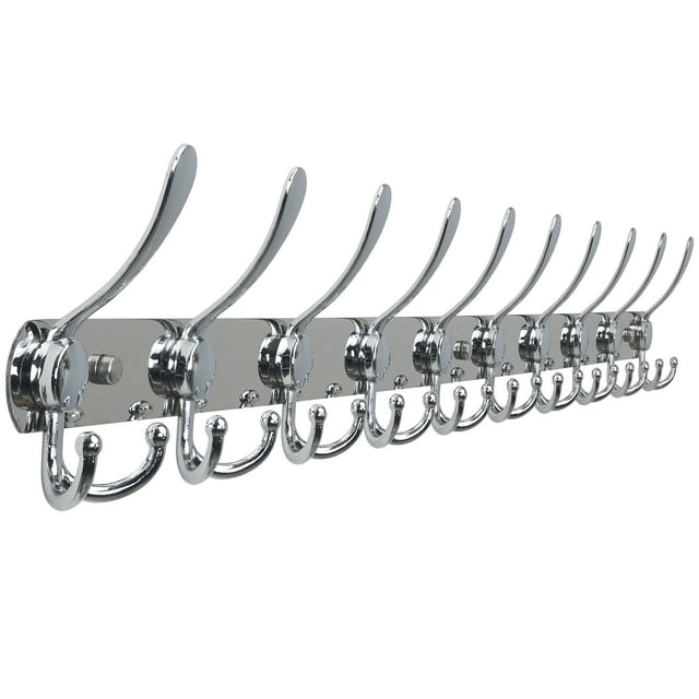 Dseap Coat Rack Wall Mounted-10 Tri Hooks,Stainless Steel Heavy Duty ...