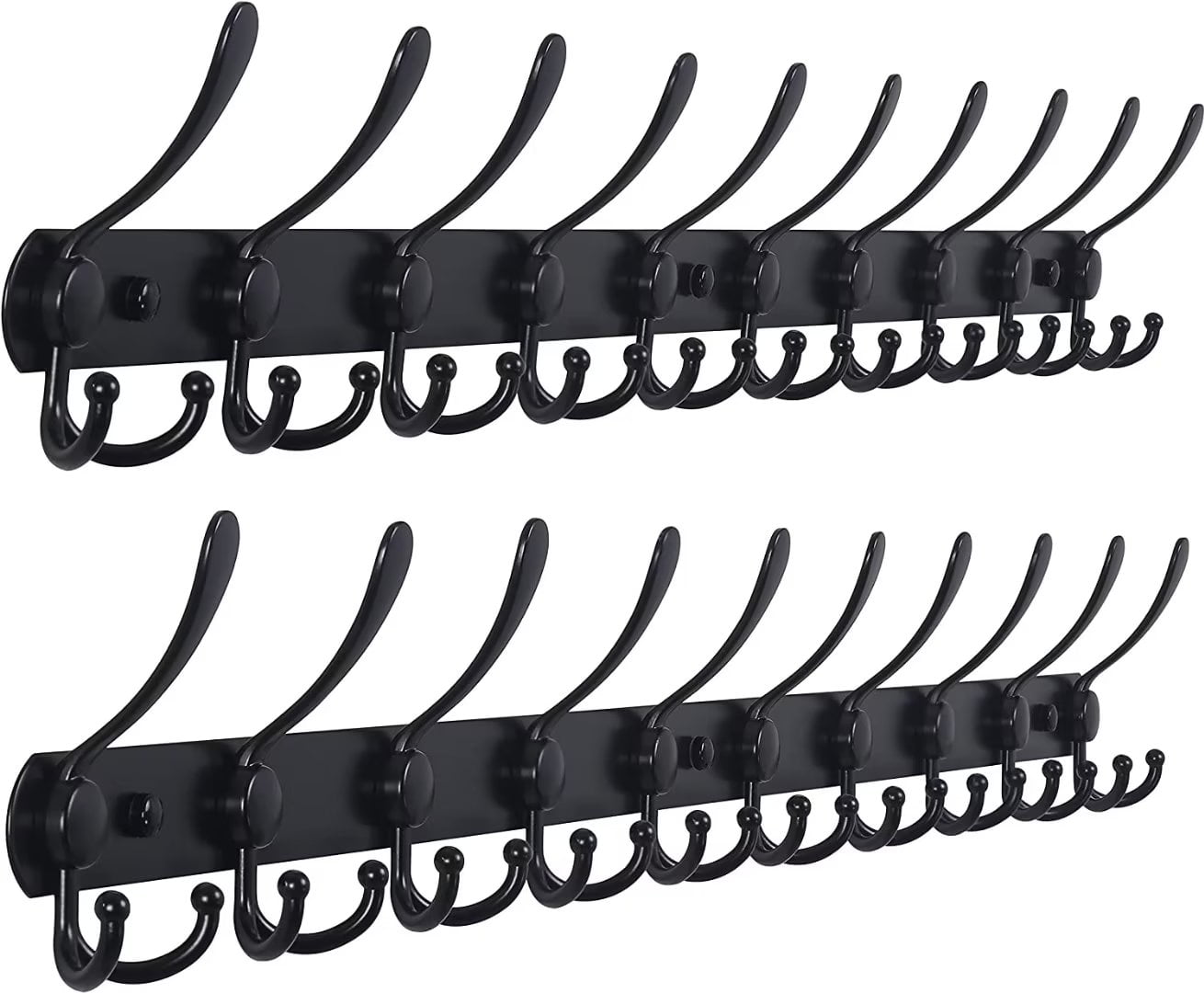 Dseap Wall Mounted Coat Rack - 10 Tri Hooks, Heavy Duty Stainless Steel ...