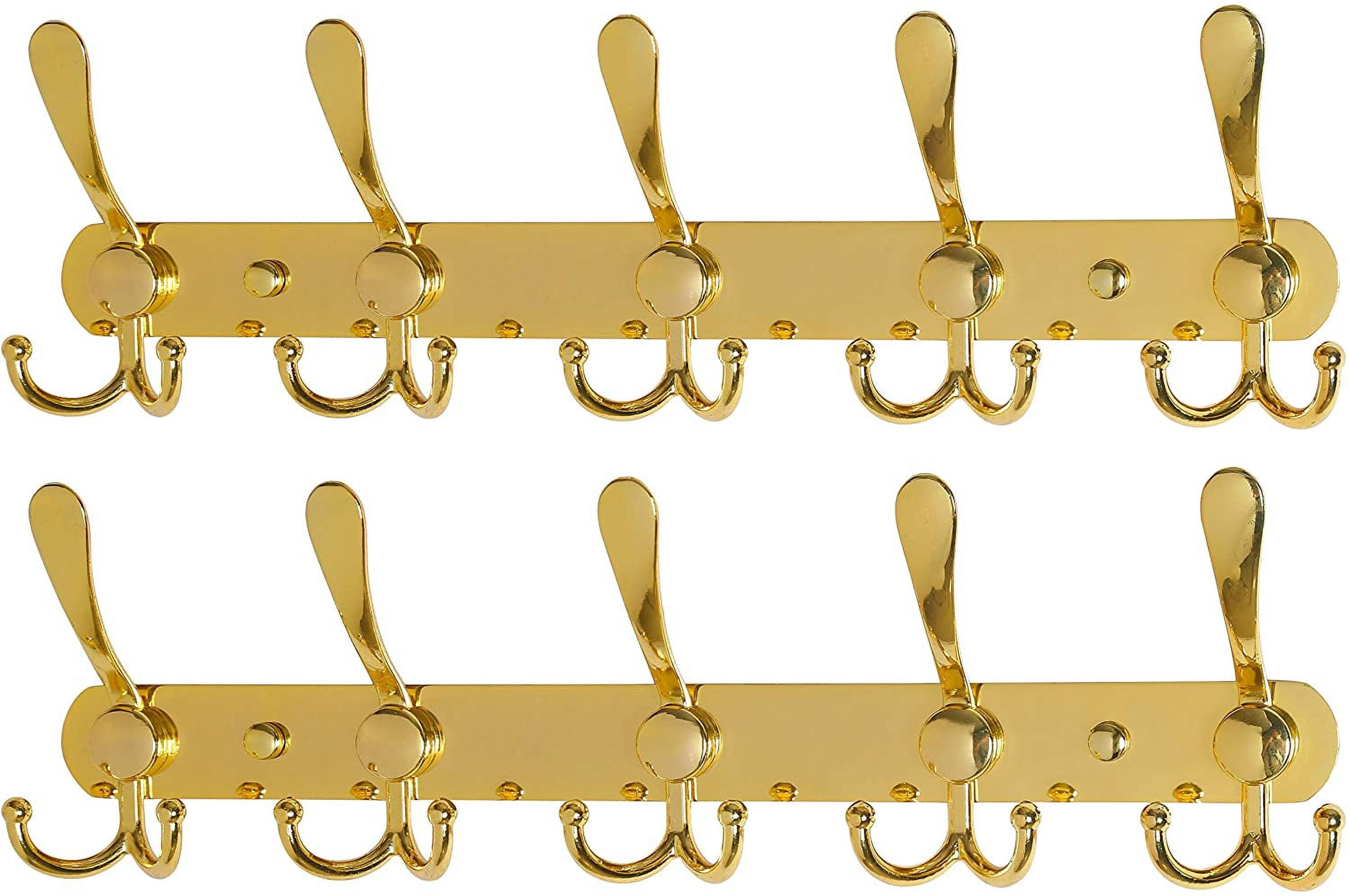Dseap Coat Rack Wall Mounted - 5 Tri Hooks, Heavy Duty, Stainless Steel ...