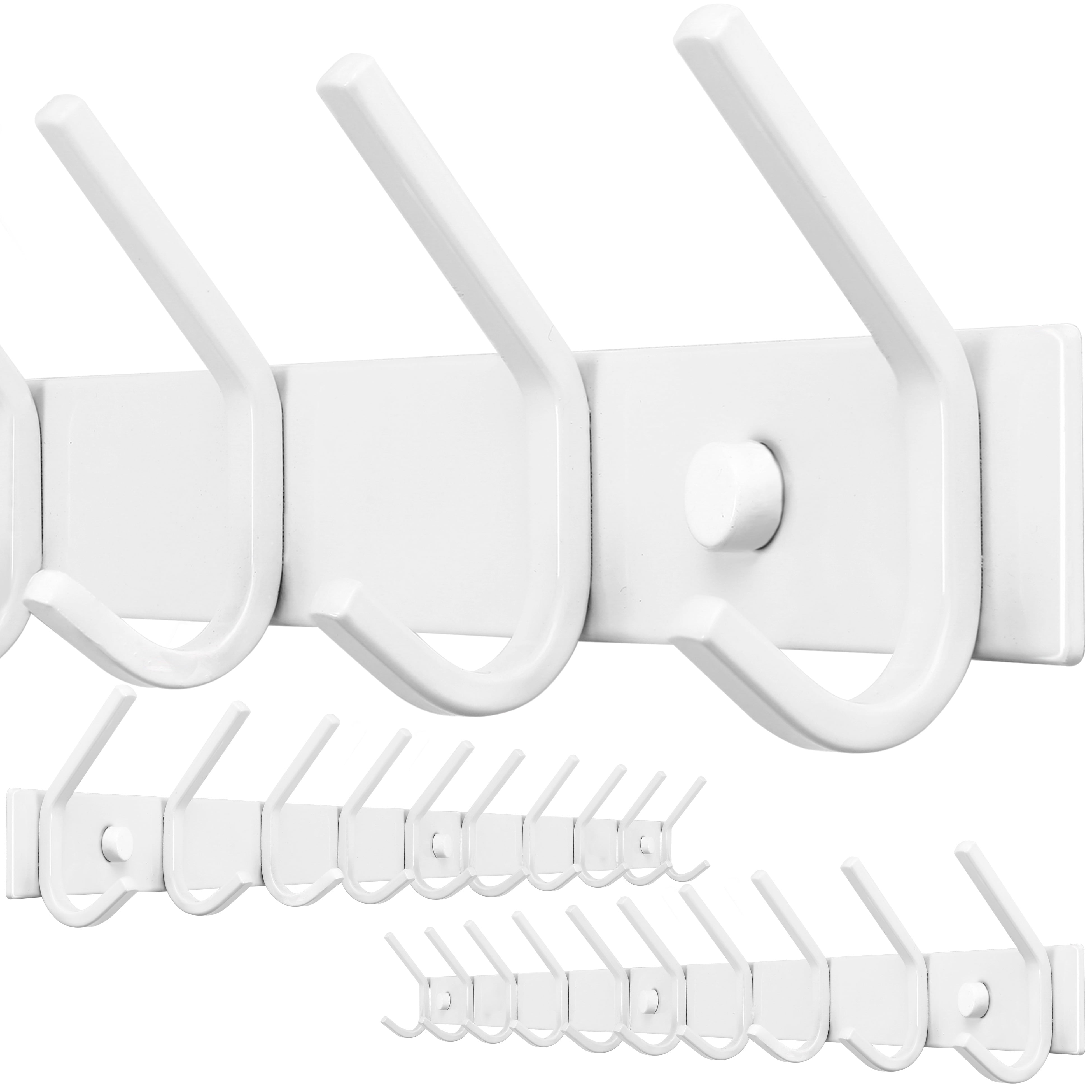 Dseap Sturdy Coat Rack with 10 Dual Hooks,Heavy Duty Wall Mounted Metal ...