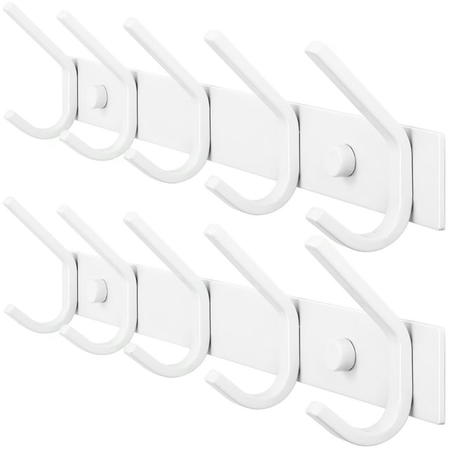Dseap Sturdy Coat Rack with 5 Dual Hooks,Heavy Duty Wall Mounted Metal ...