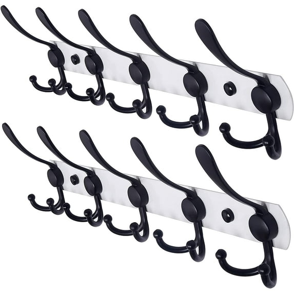 Dseap Wall Mounted Coat Rack - 5 Tri Hooks, Heavy Duty, Stainless Steel ...