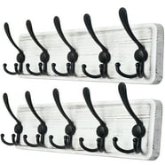Dseap Sturdy Coat Rack with 10 Dual Hooks,Heavy Duty Wall Mounted Metal ...