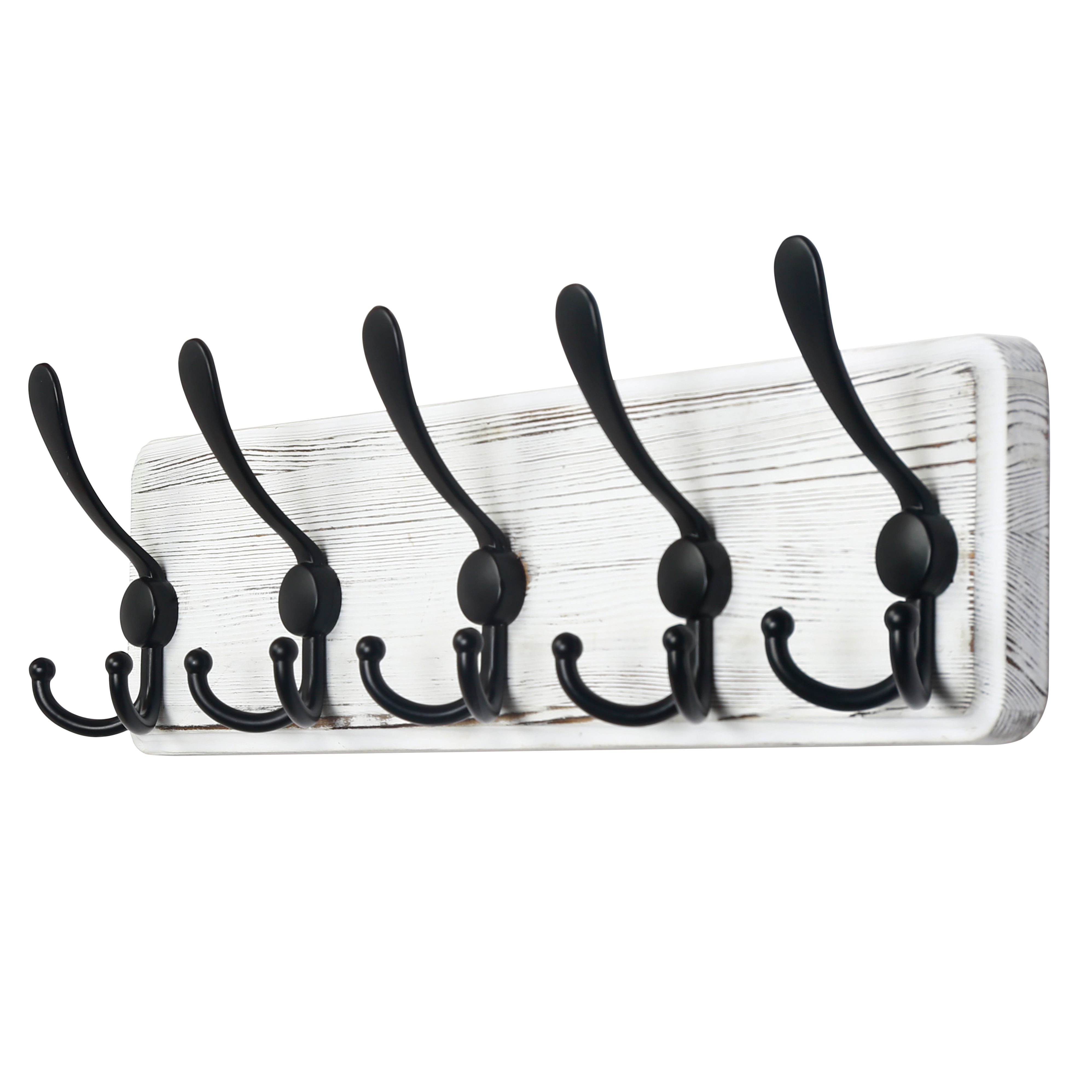 Dseap Wooden Rustic Coat Rack with 5 Tri Hooks,Sturdy Vintage Farmhouse ...