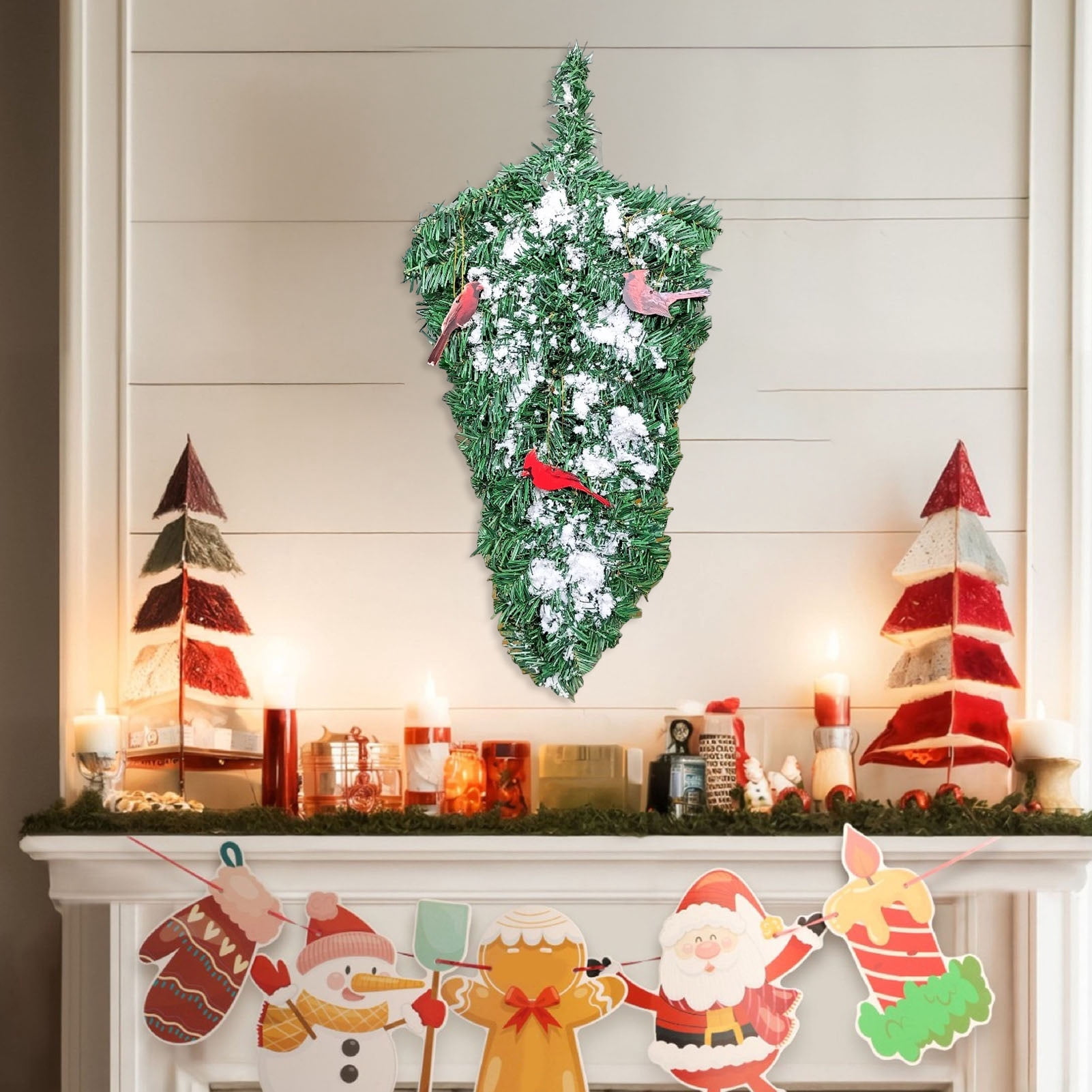Dserfhy Artificial Christmas Teardrop Swag 20" Faux Pine Greenery ...