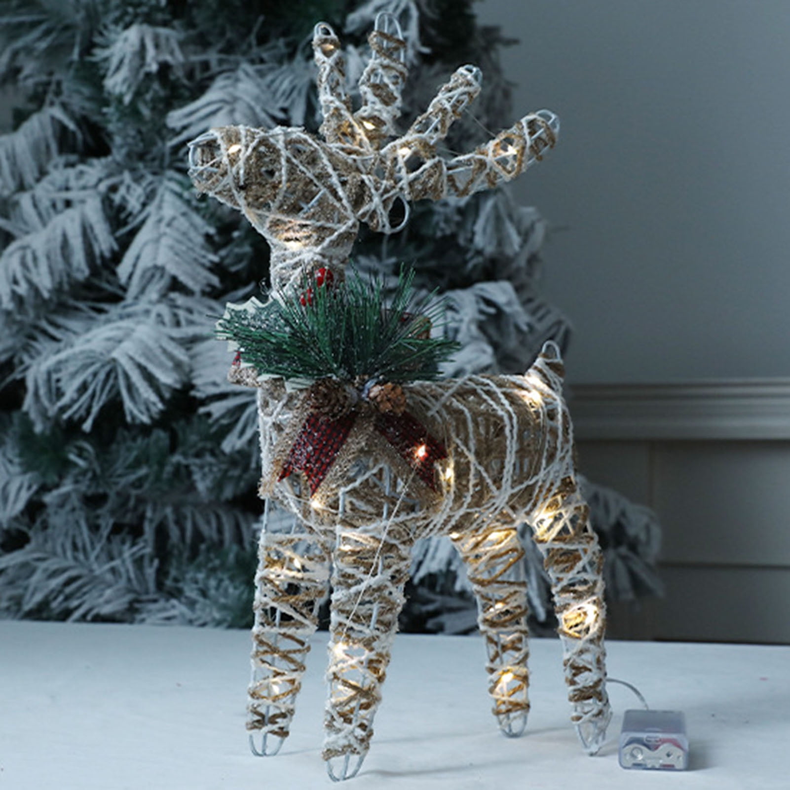 Dserfhy Christmas Reindeer Decoration 15.75" H 3D Iron Standing Deer ...