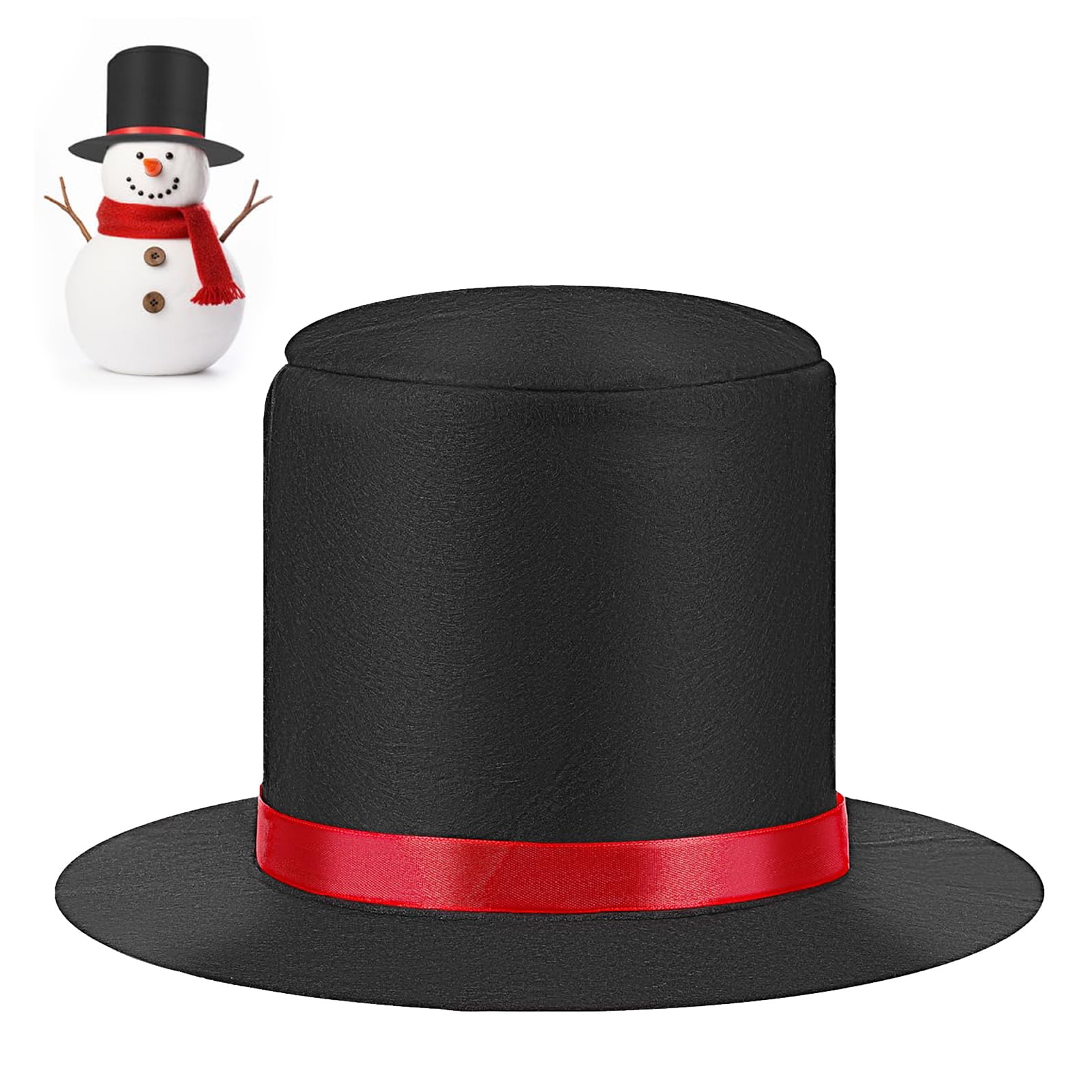 Dserfhy Christmas Snowman Hat Kit, Large Snowman Top Hat Felt Carrot ...