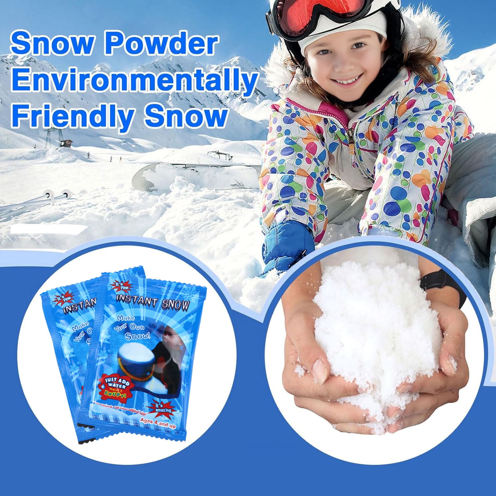 Dserfhy Fake Snow Powder Christmas Artificial Flake Faux Snow Powder ...