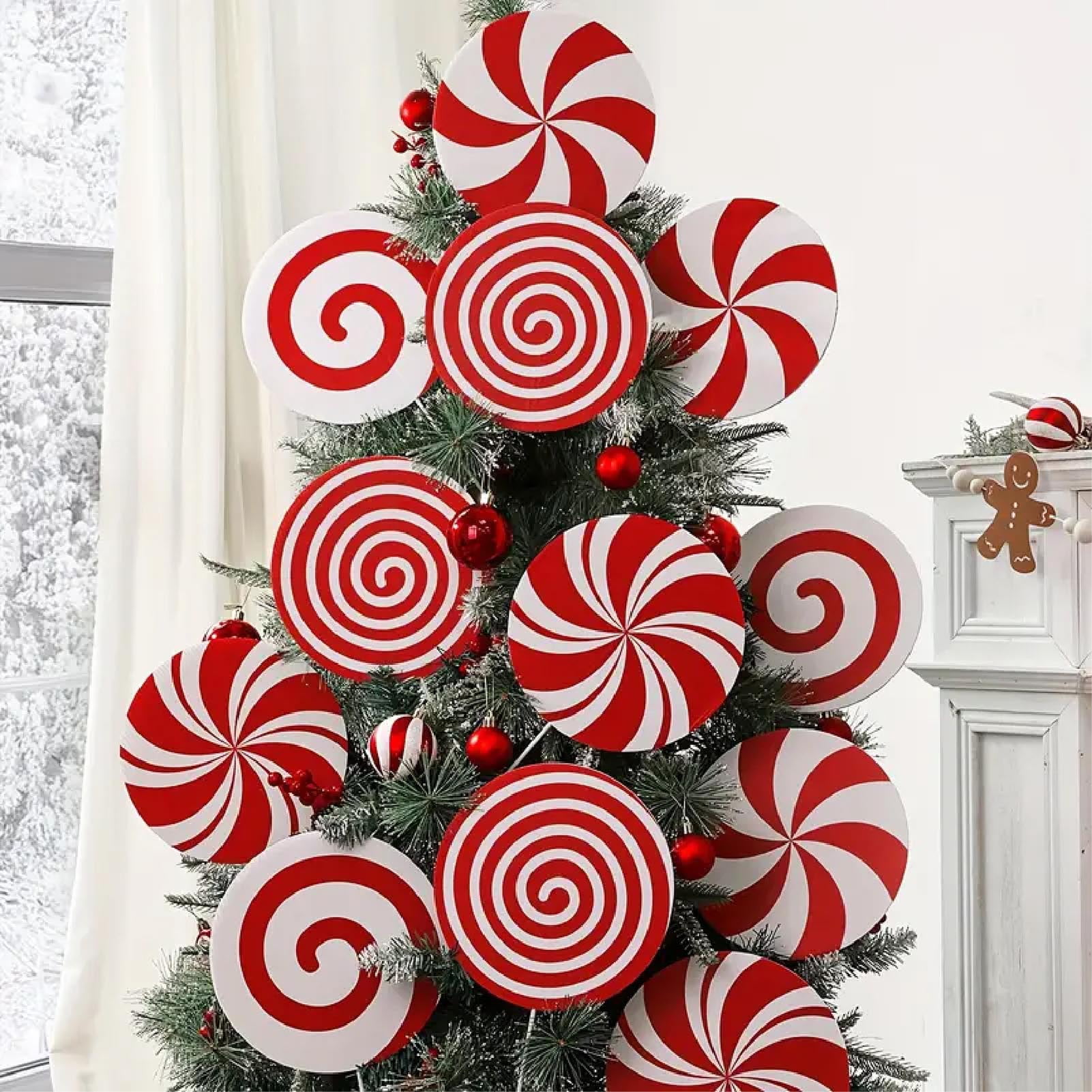 Dserfhy Large Christmas Tree Picks Peppermint Lollipop/Gingerbread Man ...
