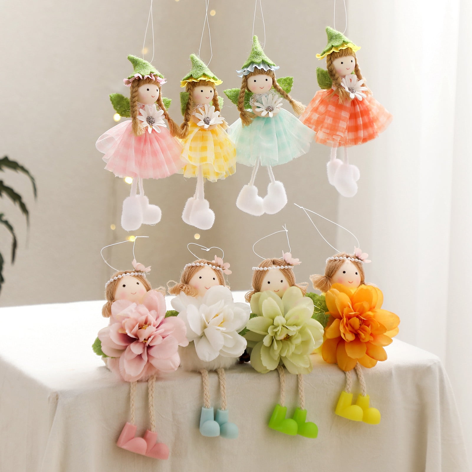 Dserfhy Spring Fairy Girl Ornament Flower Angel Hanging Pendant Dreamy ...