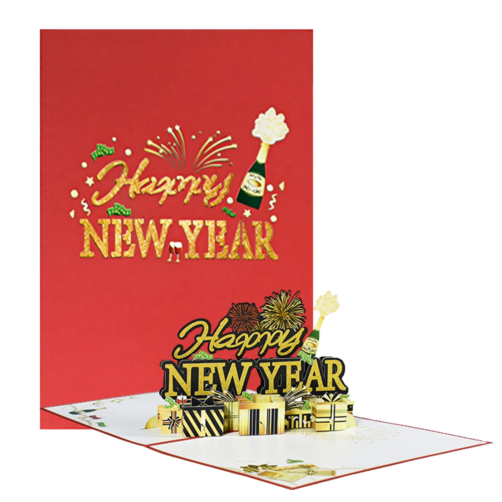 Dserhfy 1/2/3Pcs 2025 New Year Pop Up Cards Handcrafted Pop-up Greeting ...