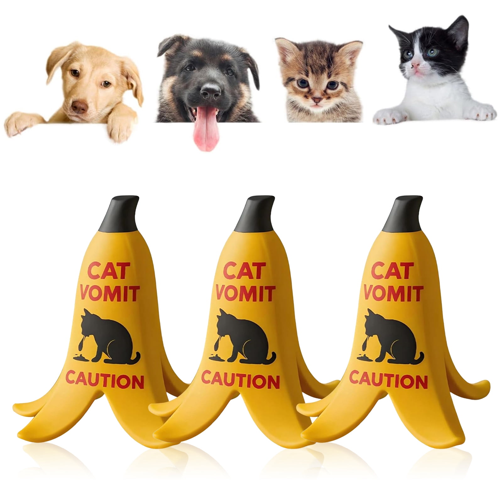 Dserhfy 1/2/3Pcs Cat Vomit Caution Sign Banana Peel Cat Vomit Warning ...