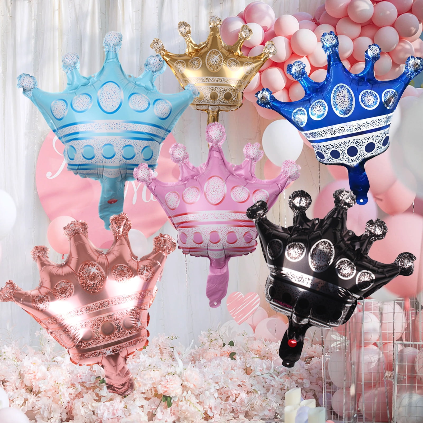 Dserhfy 10 Pcs Party Balloons Golden Color Party Prop Shiny Princess ...