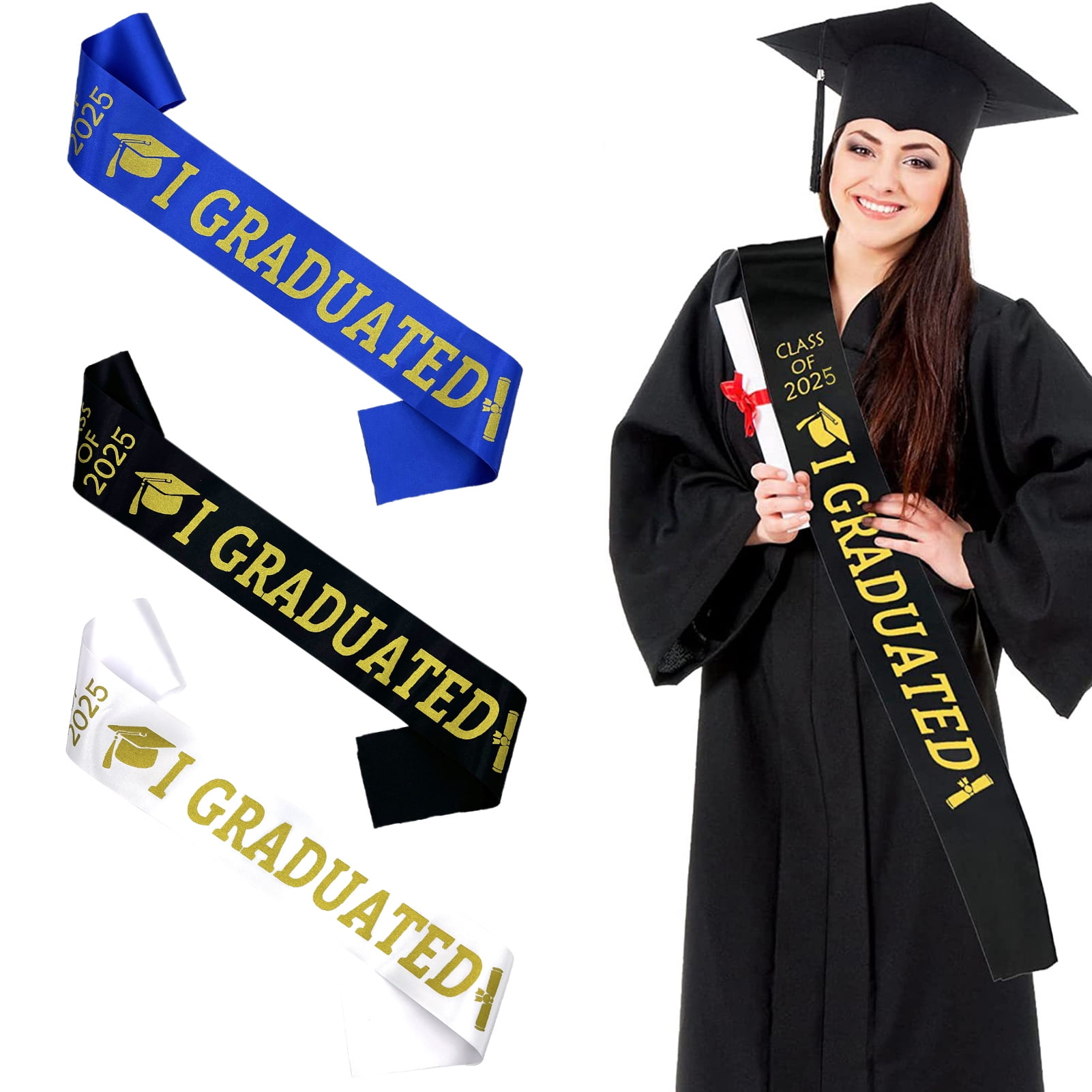 Dserhfy 2025 Graduation Stole Unisex Adults Graduation Satin Sash ...