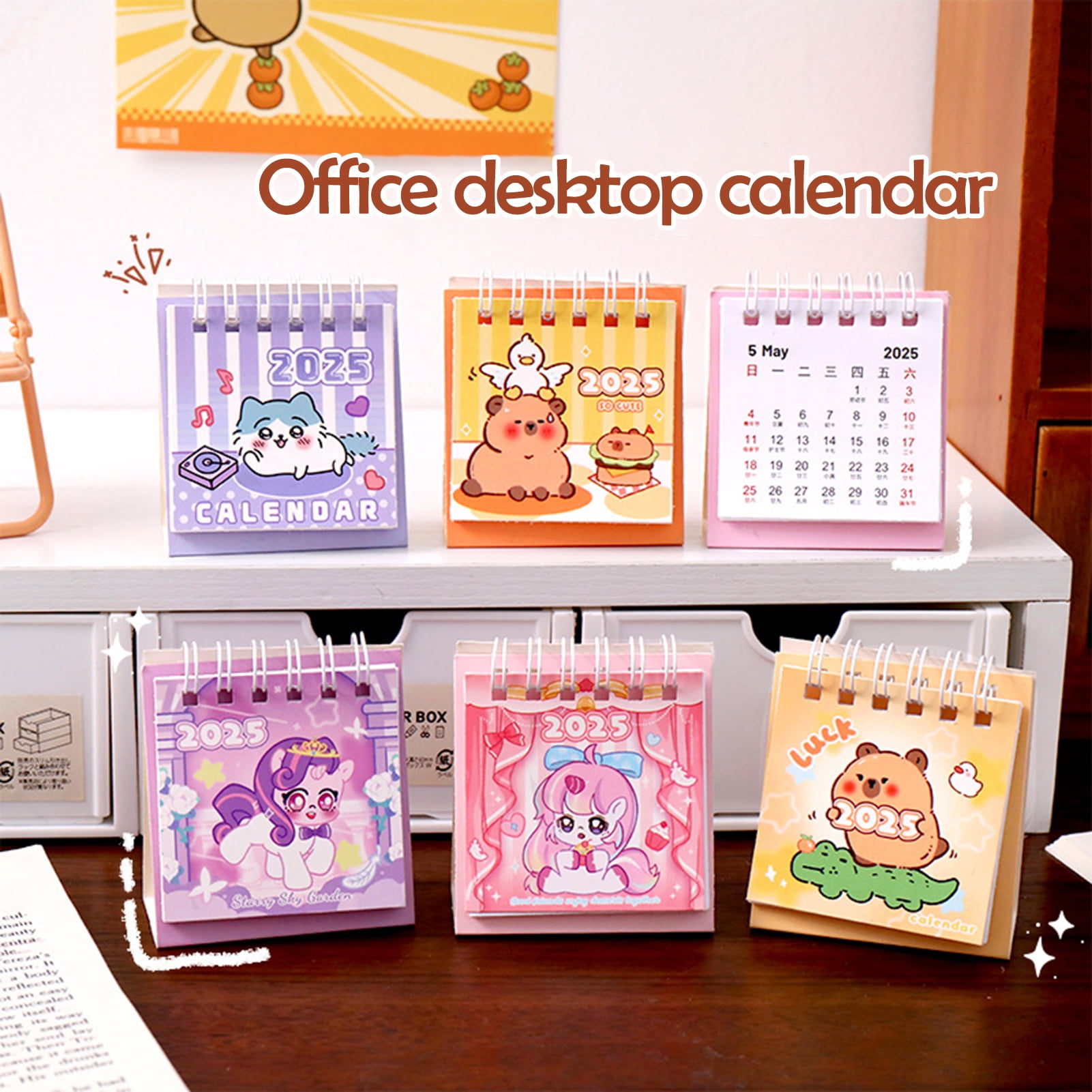 Dserhfy 2025 Mini Desk Calendar Cartoon Monthly Planner Calendar Aug ...