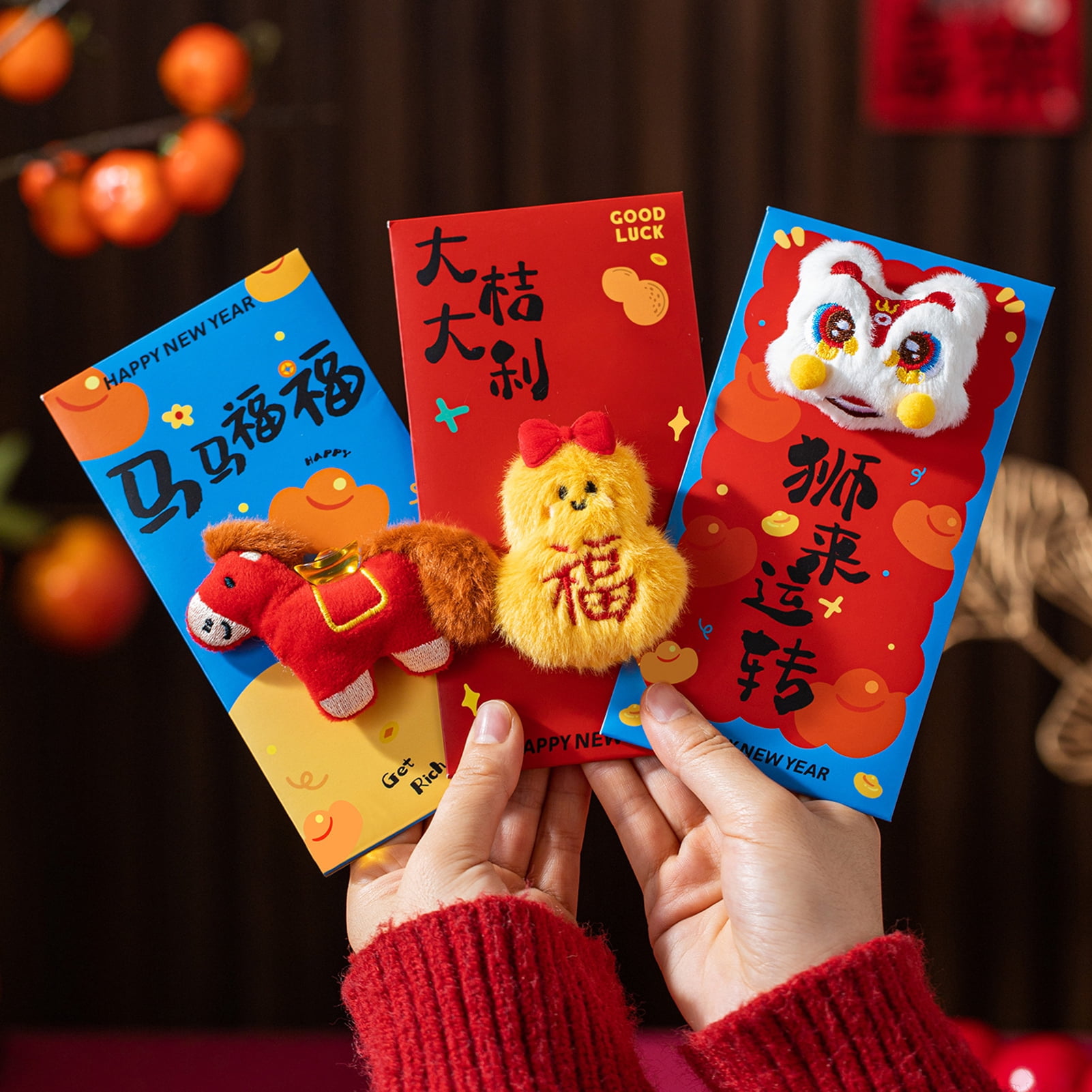 Dserhfy 2026 Fluffy Plush Red Envelope for Chinese New Year Horse ...