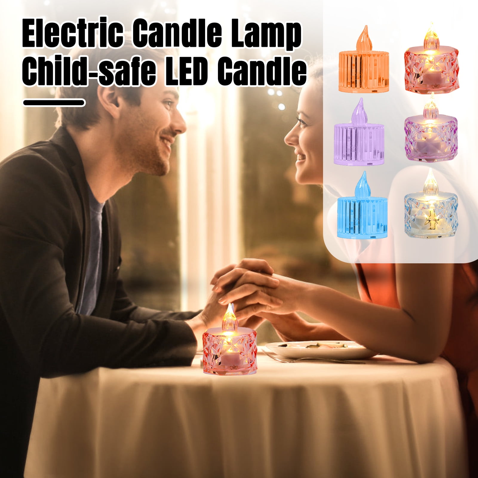 Dserhfy 24Pcs LED Flameless Tea Lights Button Battery Operated Electric ...
