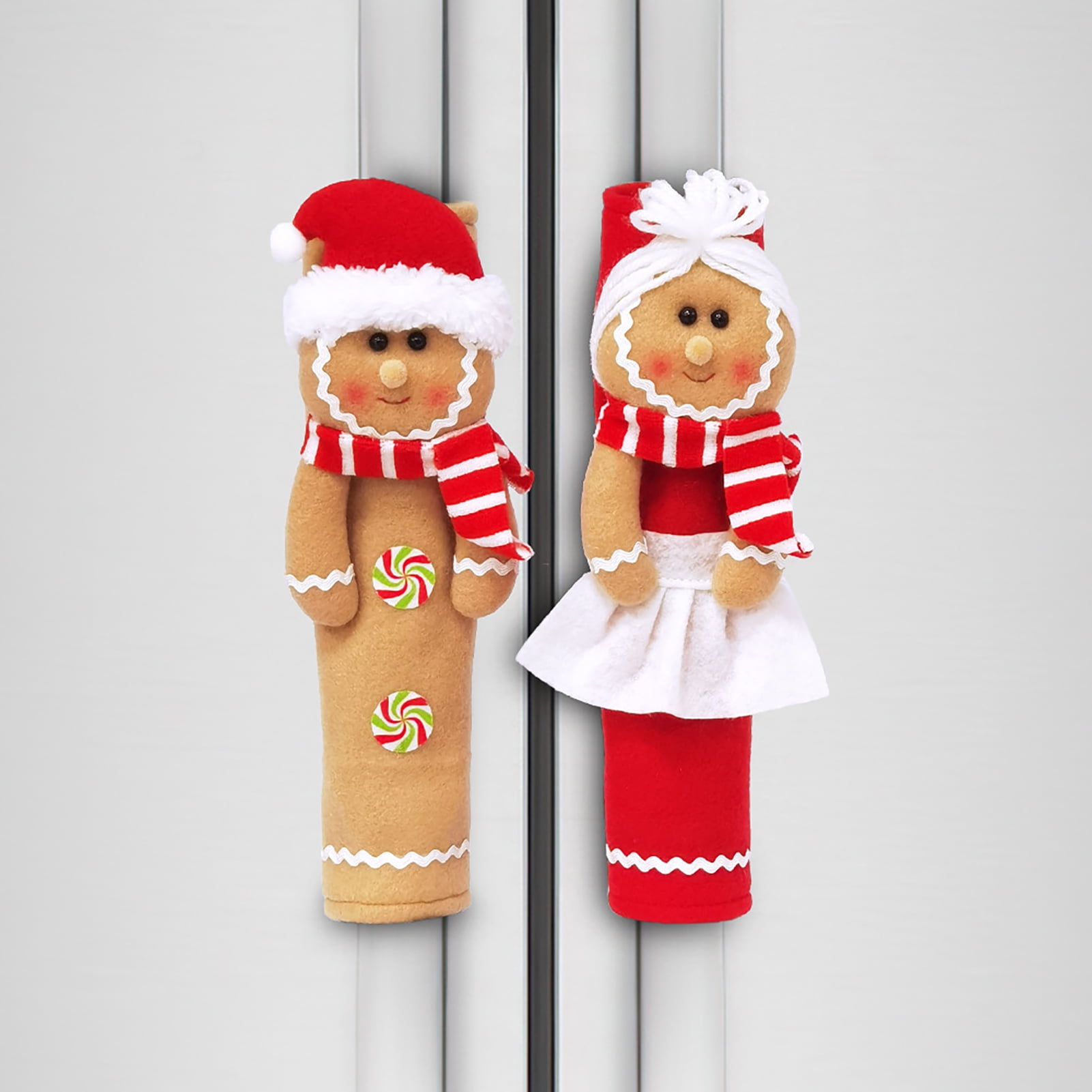 Dserhfy 2Pcs Christmas Refrigerator Handle Covers Gingerbread Man ...