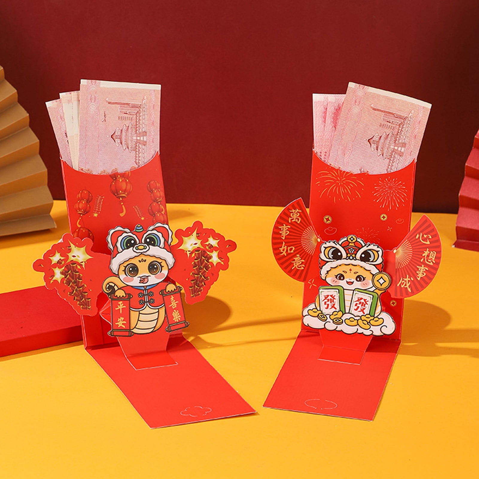 Dserhfy 3D Red Envelope Year of The Snake 2025 Chinese Red Packet Pop ...