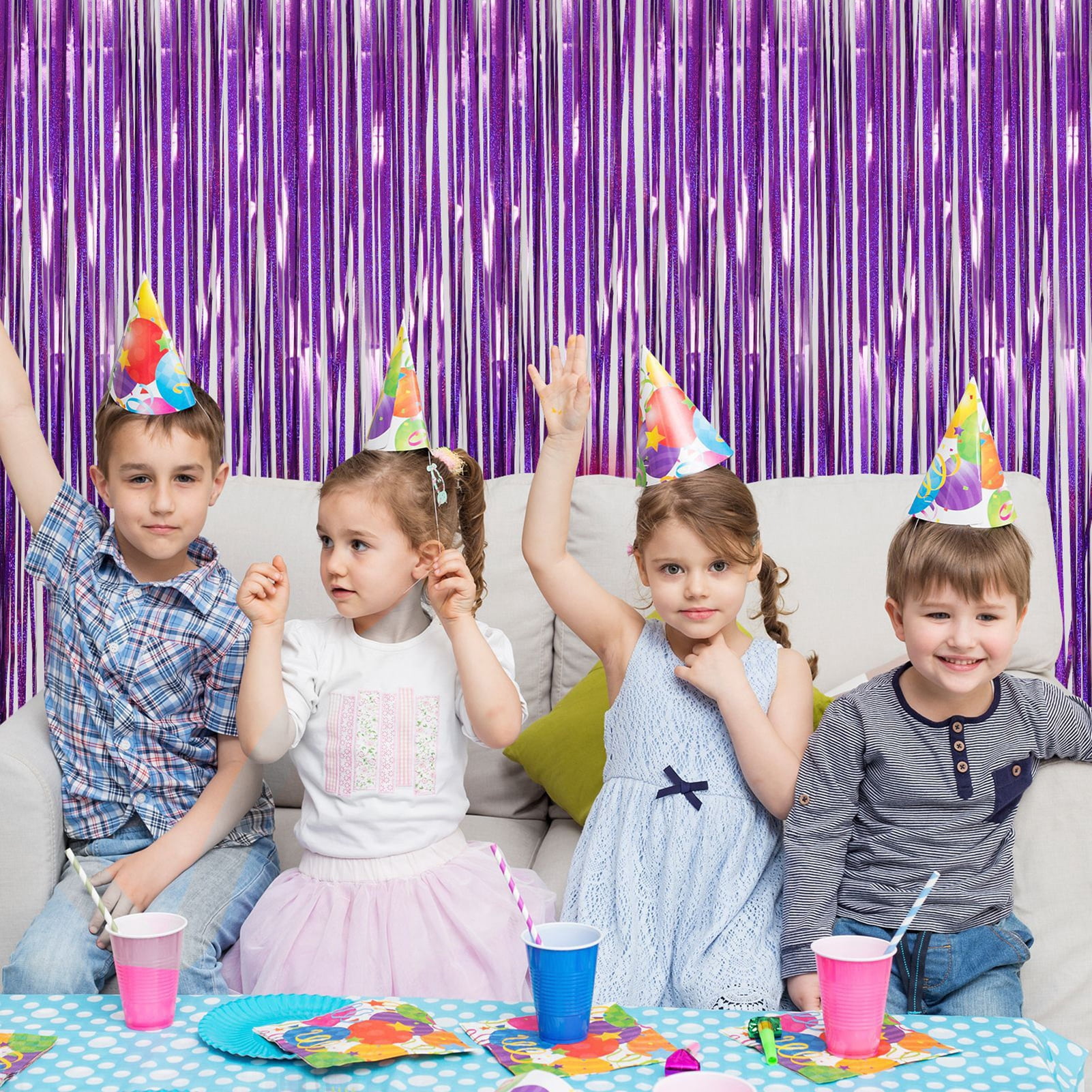 Dserhfy 3Pcs Rain Curtain 1 x 2.5m Sparkling Foil Fringe Backdrop Set ...