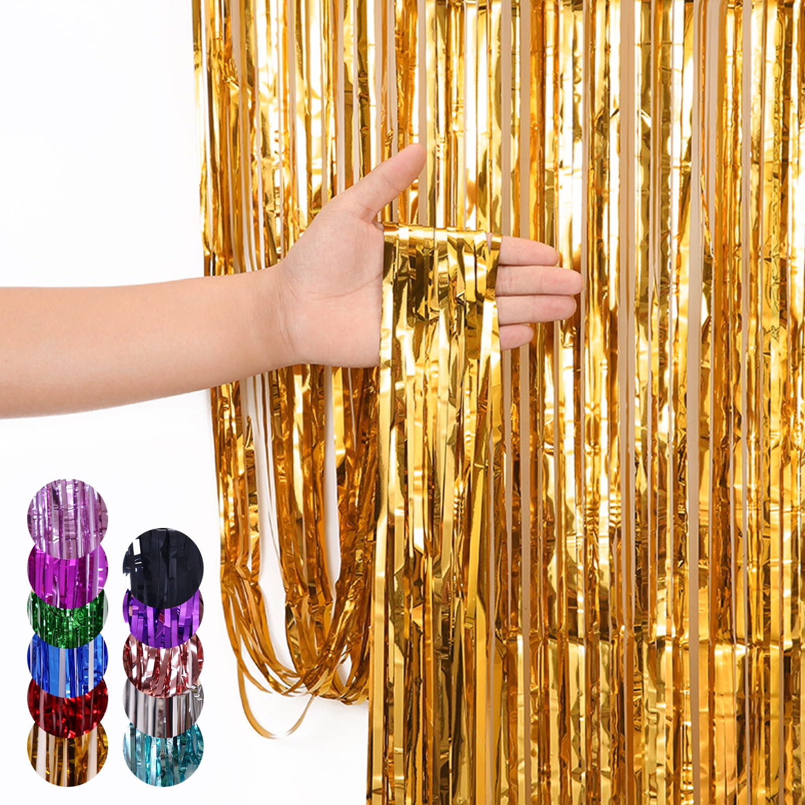 Dserhfy 3Pcs Rain Curtain Self-Adhesive Shiny Reusable Decorative ...