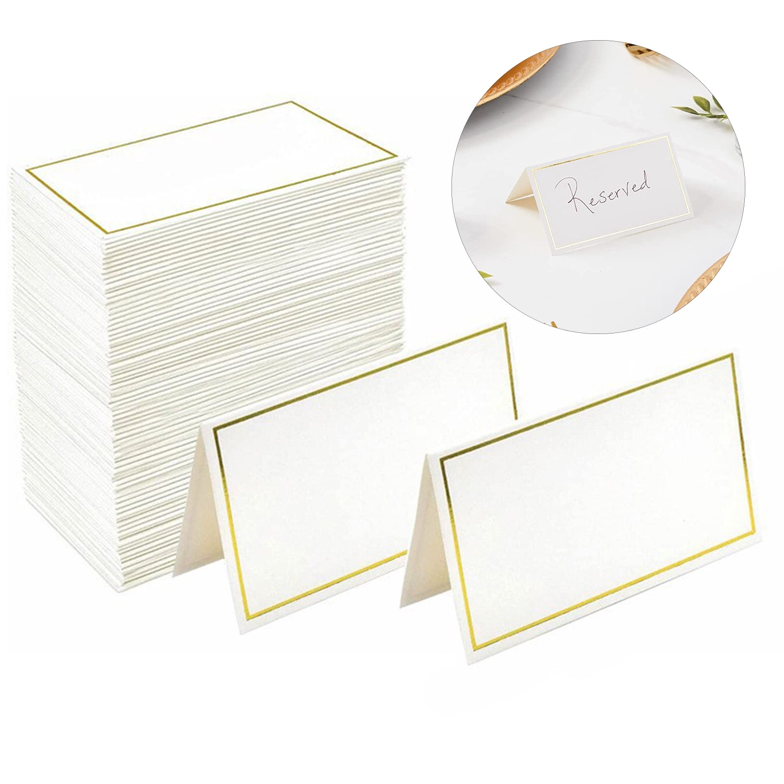 Dserhfy 60Pcs Golden Foil Border Place Cards Wedding Dinner Parties ...