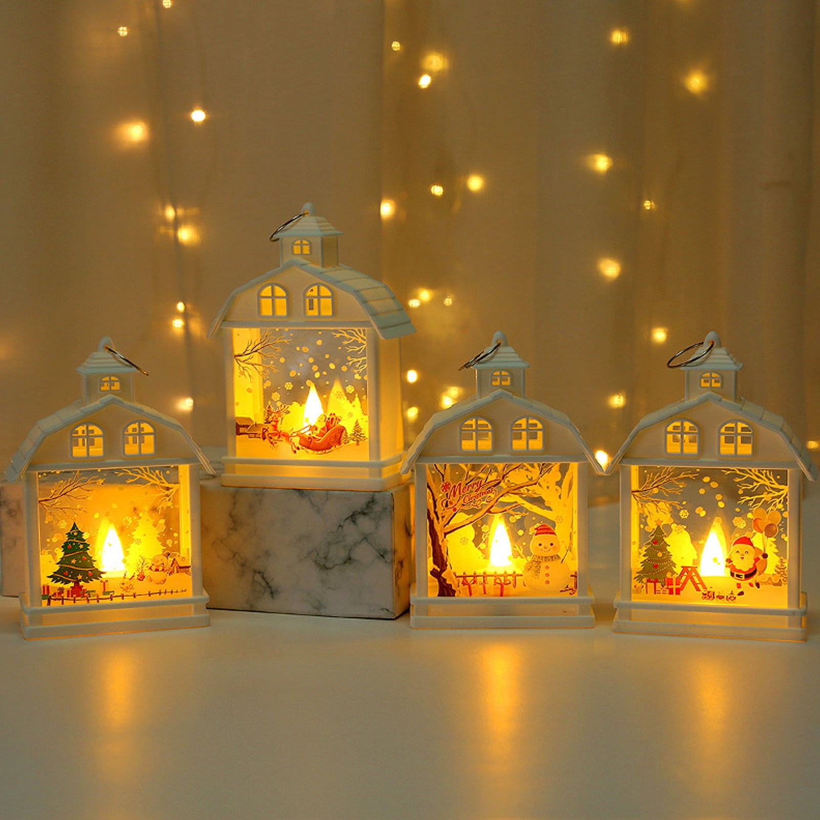 Dserhfy Christmas House Wind Light Delicate LED Night Light Snowman ...