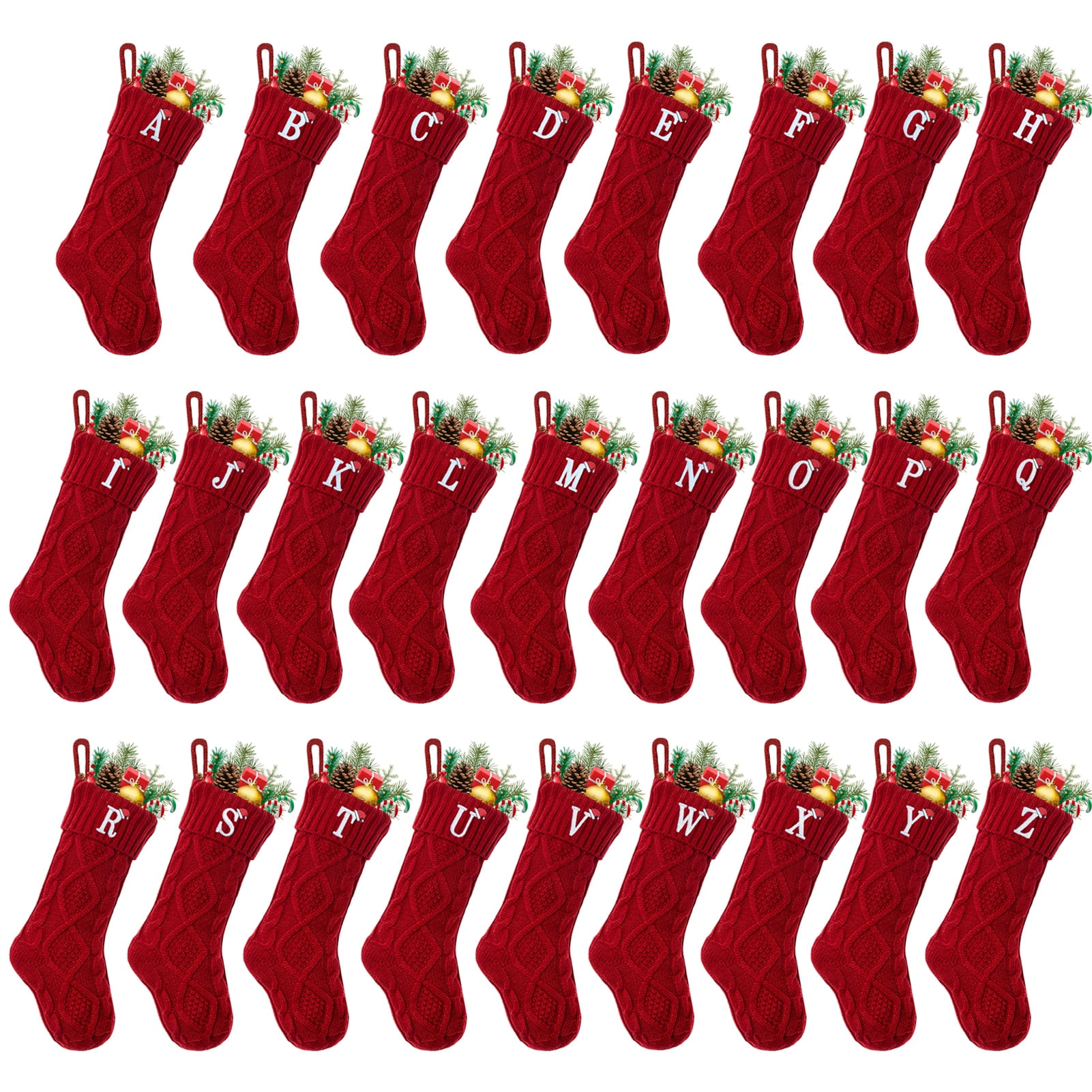 Dserhfy Christmas Stockings with Initials, 18 Inches Large Letter ...
