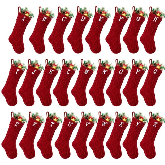 Dserhfy Christmas Stockings with Initials, 18 Inches Large Letter ...